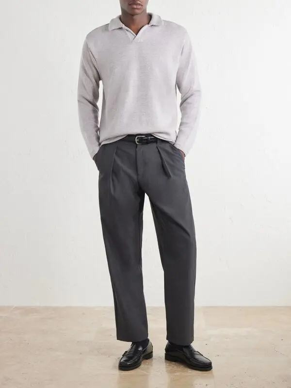 Inis Meáin Wool And Linen-blend Polo Shirt
