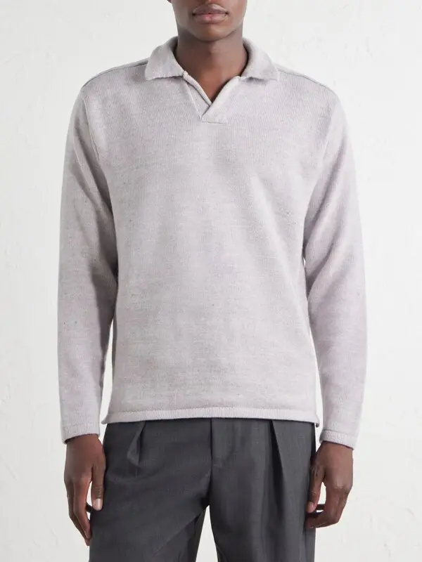 Inis Meáin Wool And Linen-blend Polo Shirt