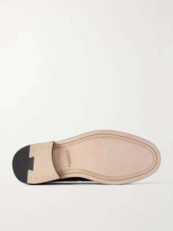 VINNY'S Snake-effect Leather Loafers