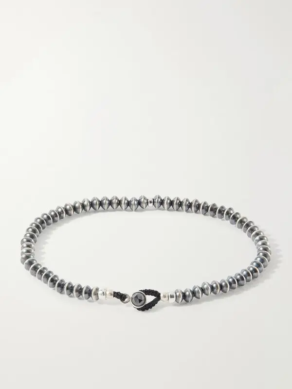 MIKIA Sterling Silver Diamond And Desert Pearl Beaded Bracelet