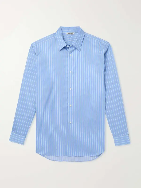 Auralee Striped Cotton And Silk-blend Shirt