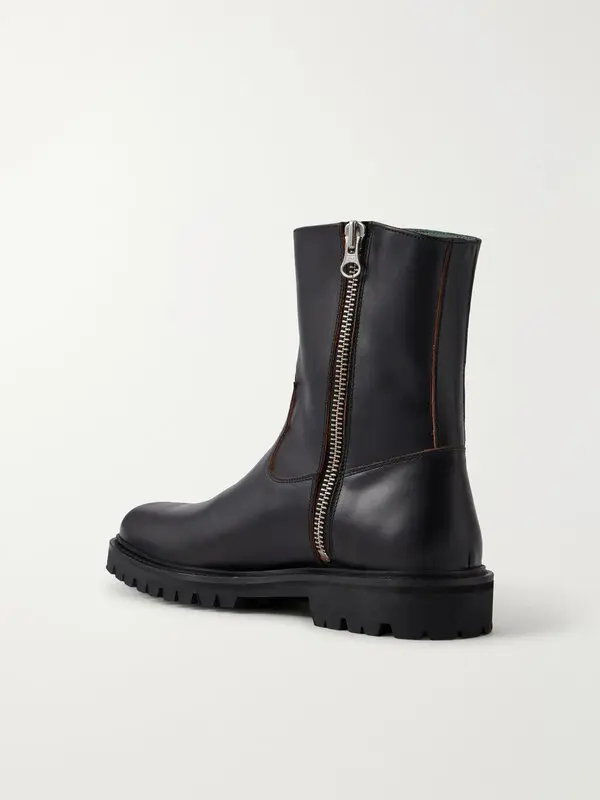 VINNY'S Moto Leather Boots - Black