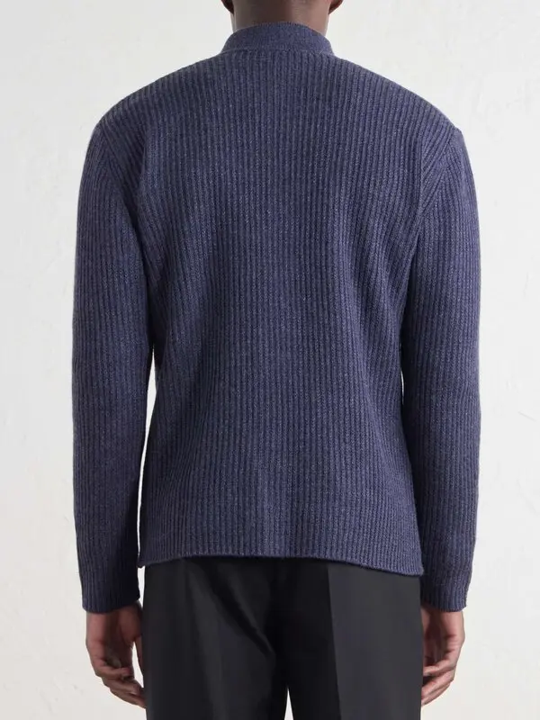 Inis Meáin Boatbuilder Wool And Linen-blend Cardigan - Blue