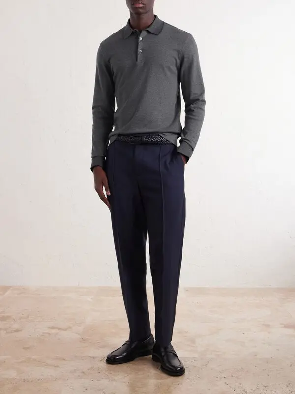 Zegna Cotton Polo Shirt - Gray