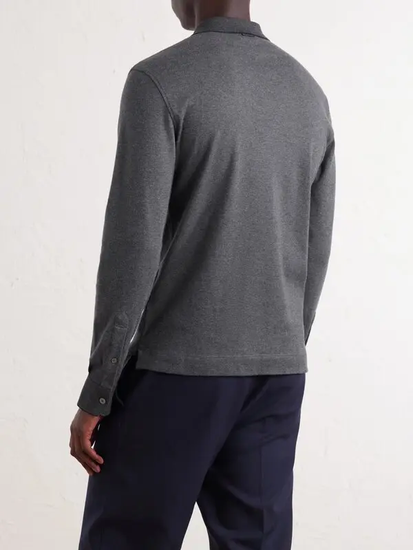 Zegna Cotton Polo Shirt - Gray