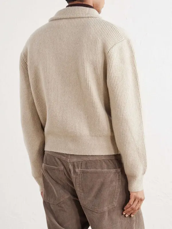 Officine Générale Florys Ribbed Wool-blend Zip-up Cardigan