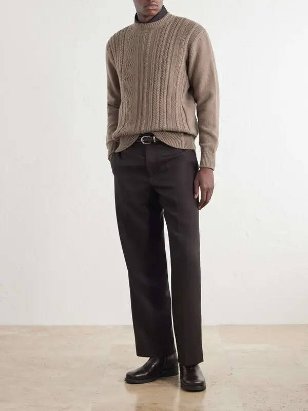 Inis Meáin Ridges Aran Textured-wool Sweater