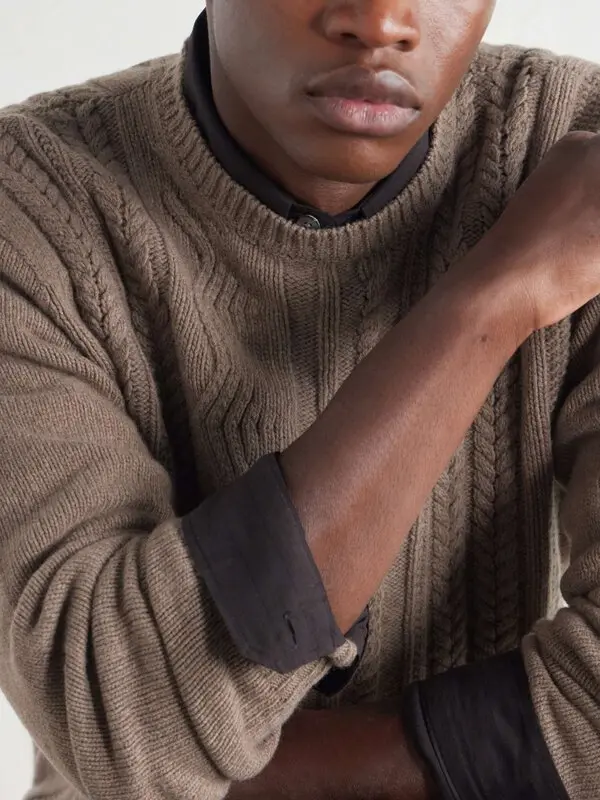 Inis Meáin Ridges Aran Textured-wool Sweater
