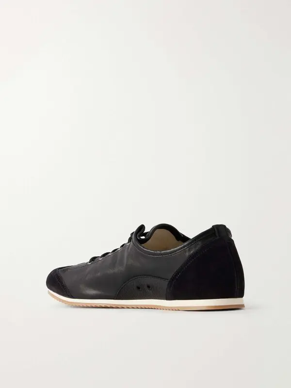 LEMAIRE Gummy Grip Suede-trimmed Leather Sneakers