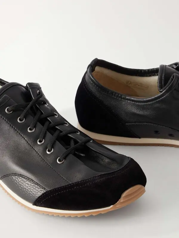 LEMAIRE Gummy Grip Suede-trimmed Leather Sneakers