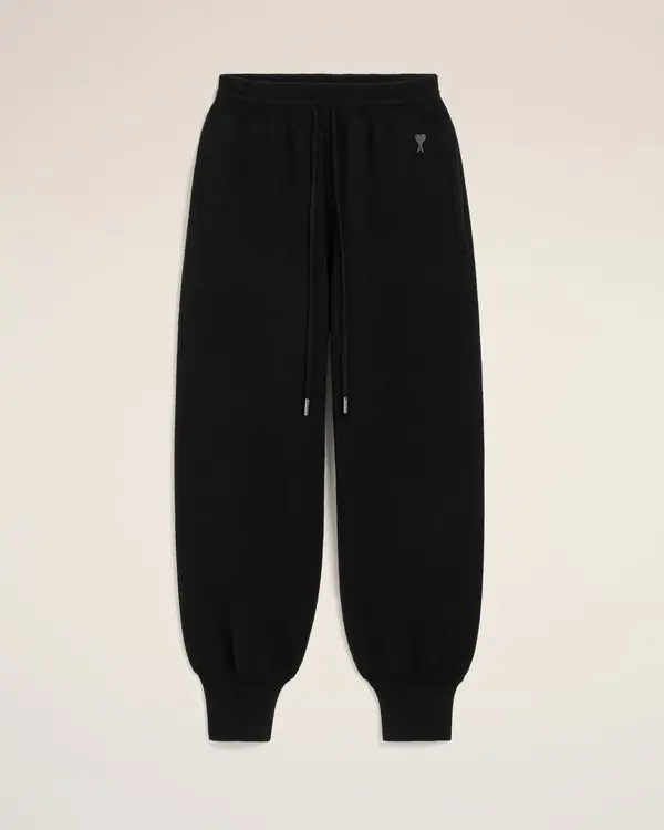 AMI Paris Wool Track Pants - Black