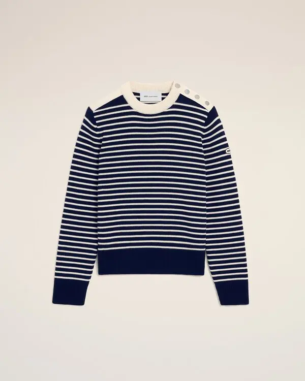 AMI Paris Striped Wool Crewneck Sweater