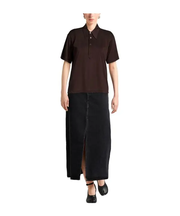 MAISON MARGIELA Solid-color Stretch Short-sleeve Top