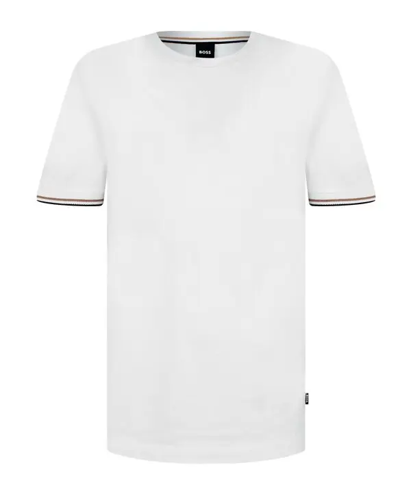 Hugo Boss Striped Cuff T-shirt - White