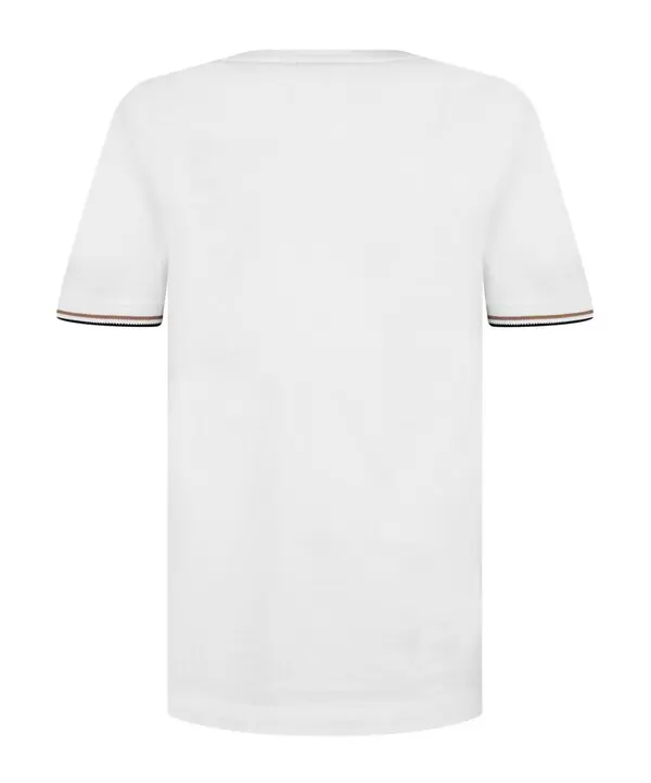Hugo Boss Striped Cuff T-shirt - White