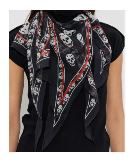 Alexander McQueen Asymmetrical Skull Scarf