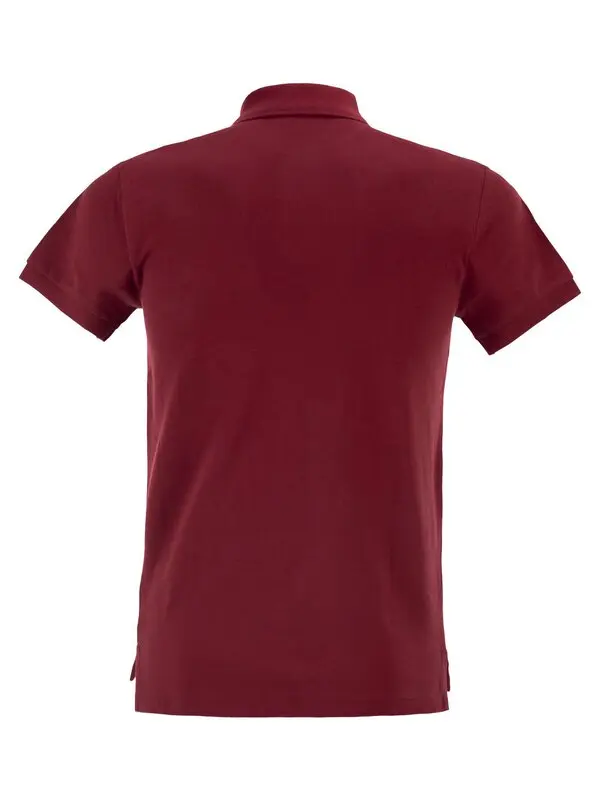 Polo Ralph Lauren Logo Embroidered Short-sleeved Polo Shirt - Bordeaux