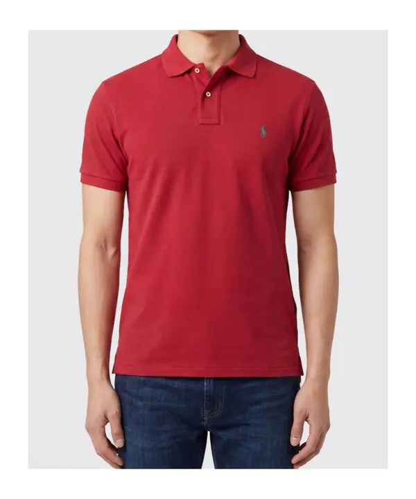 Polo Ralph Lauren Logo Embroidered Short-sleeved Polo Shirt - Bordeaux
