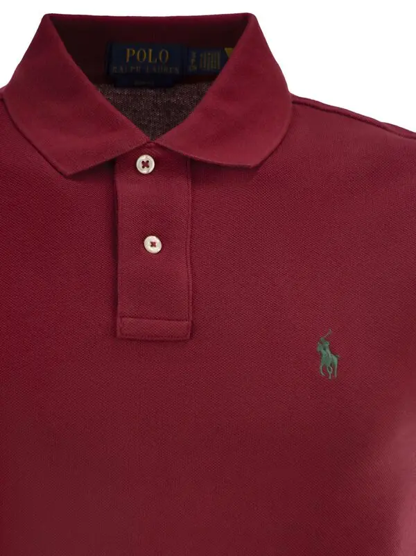 Polo Ralph Lauren Logo Embroidered Short-sleeved Polo Shirt - Bordeaux