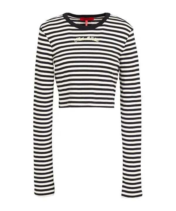 MAXCO. Striped Cropped Long-sleeve T-shirt