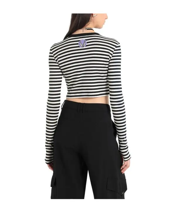 MAXCO. Striped Cropped Long-sleeve T-shirt