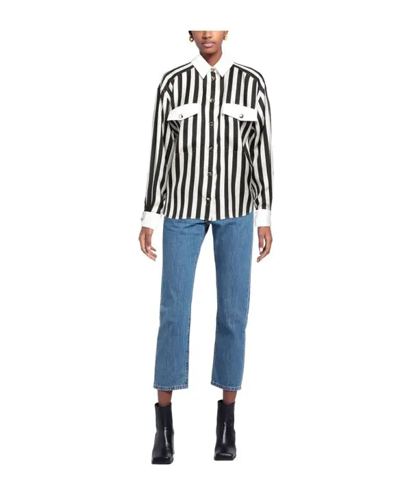 Saint Laurent Striped Long-sleeve Shirt