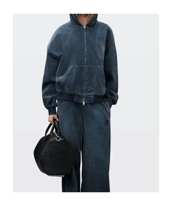 Alexander Wang Brushed Denim Oversized Hoodie