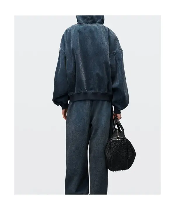 Alexander Wang Brushed Denim Oversized Hoodie