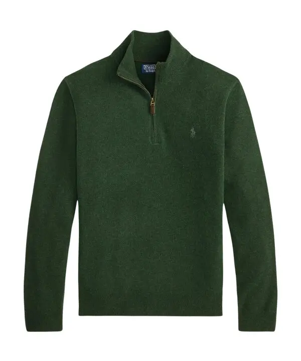 Polo Ralph Lauren Pony-embroidered Quarter-zip Sweater - Green