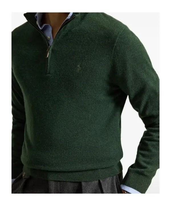 Polo Ralph Lauren Pony-embroidered Quarter-zip Sweater - Green