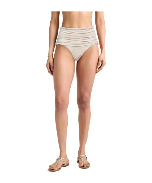 Max Mara High-waisted Metallic Swim Trunks