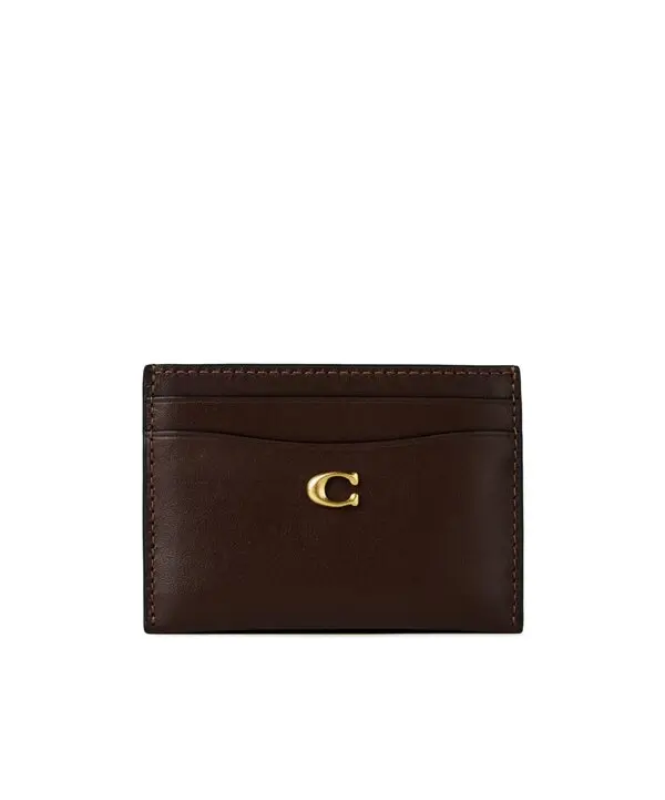 COACH Minimalist Leather Card Holder - Black