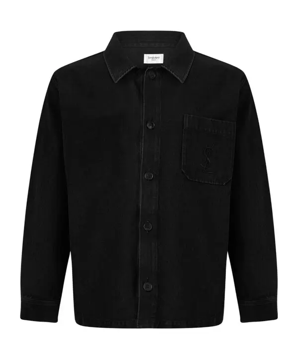 Saint Laurent Denim Shirtjacket - Black