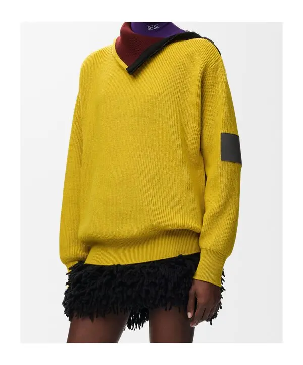 Loewe Wool Zip-up Sweater - Olive Green