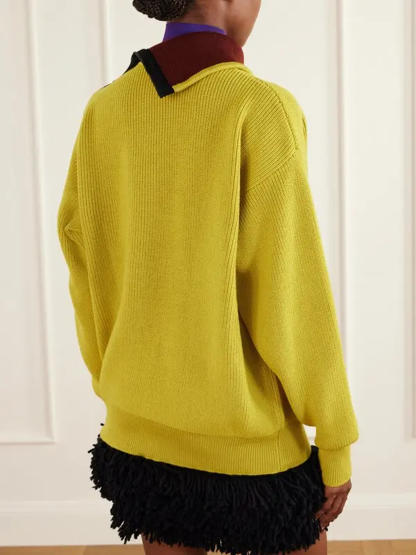 Loewe Wool Zip-up Sweater - Olive Green