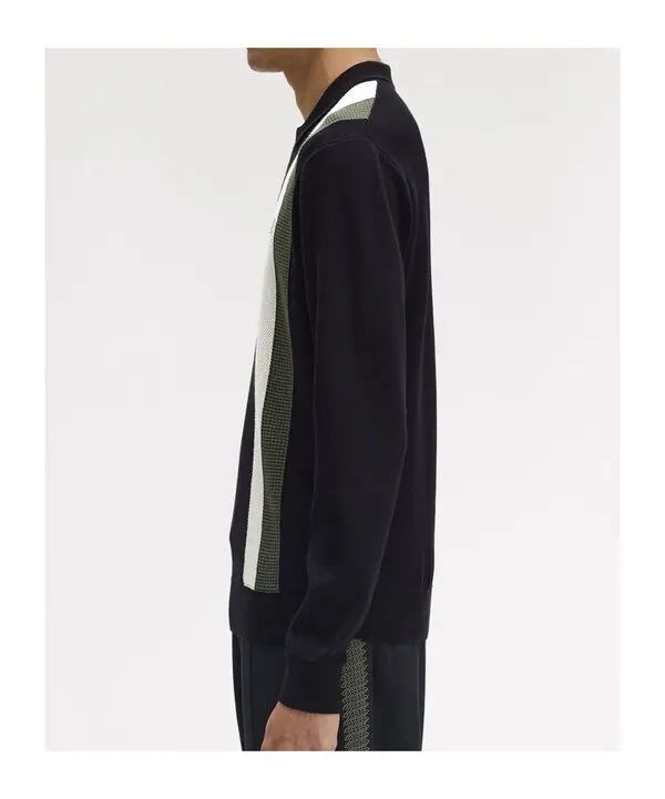 Fred Perry Striped Cotton Zipup Polo Shirt