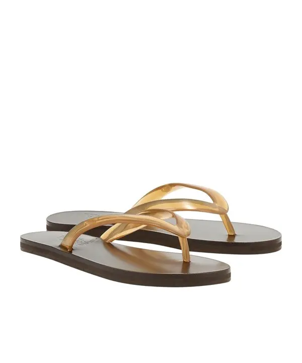 ANCIENT GREEK SANDALS Solid Color Flip Flops - Gray