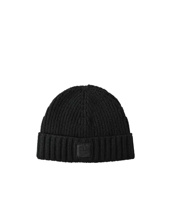Stone Island Rib-knit Beanie - Black