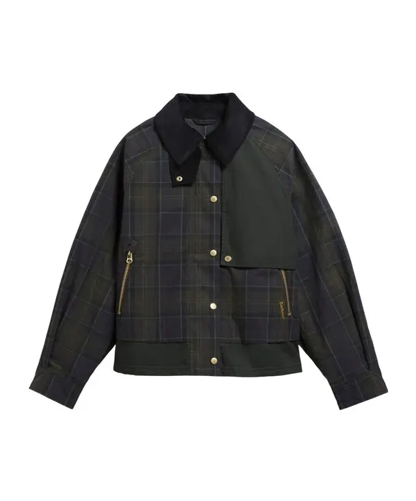 Barbour Plaid Spliced Cropped Jacket