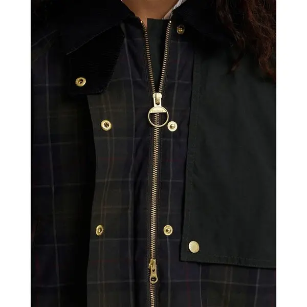 Barbour Plaid Spliced Cropped Jacket