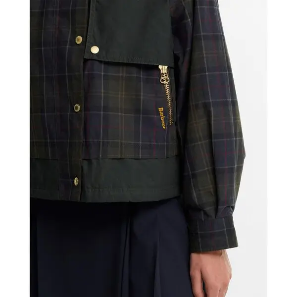 Barbour Plaid Spliced Cropped Jacket