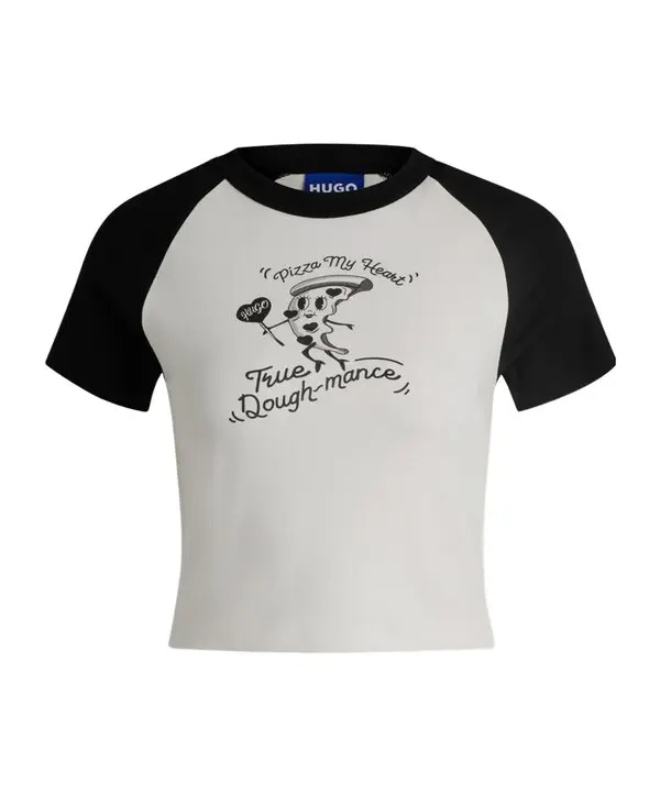 Hugo Boss Raglansleeve Cropped Tshirt - Black