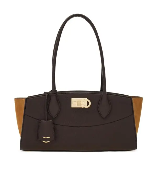 FERRAGAMO Dual-handle Shoulder Bag - Black
