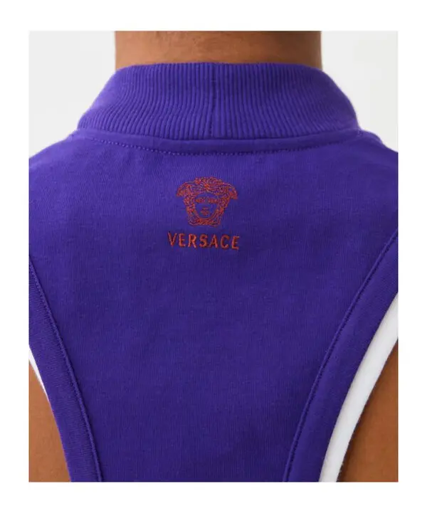 Versace Embroidered-logo Stretch Cotton-jersey Tank Top