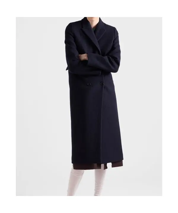 Prada Double-breasted Shetland Wool Coat