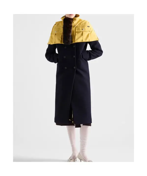 Prada Double-breasted Shetland Wool Coat