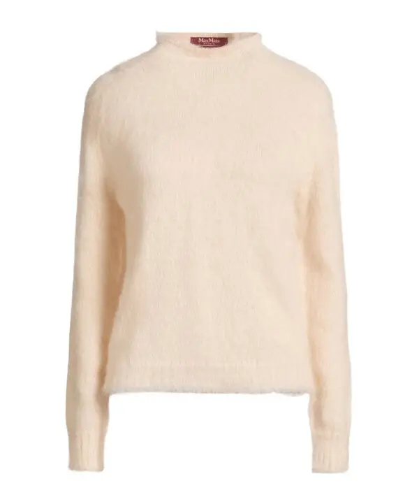 Max Mara Knitted Turtleneck Long-sleeve Top - Beige
