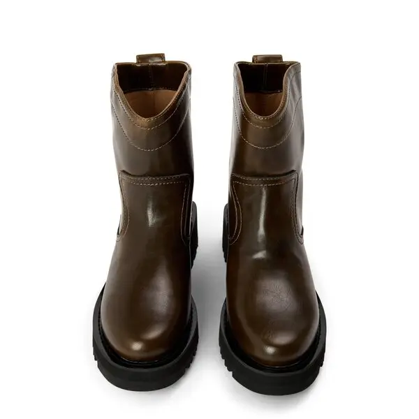 GANNI Studded Crinkle Flat Ankle Boots