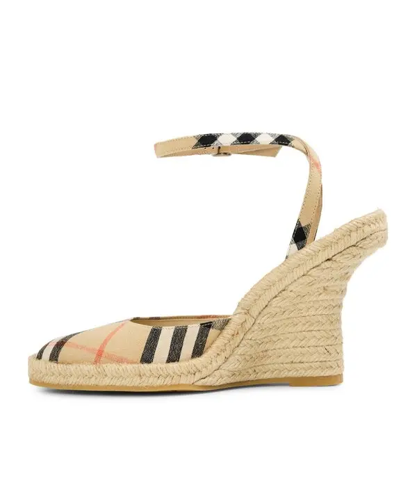 Burberry Checked Espadrille Wedges