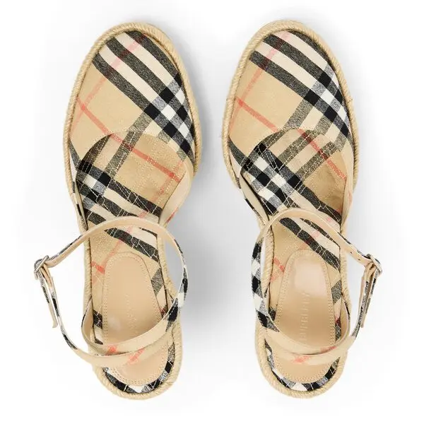 Burberry Checked Espadrille Wedges